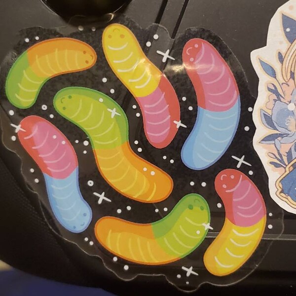 Gummy Worm Sticker - Transparent Sticker - Vinyl Sticker - Waterproof ...