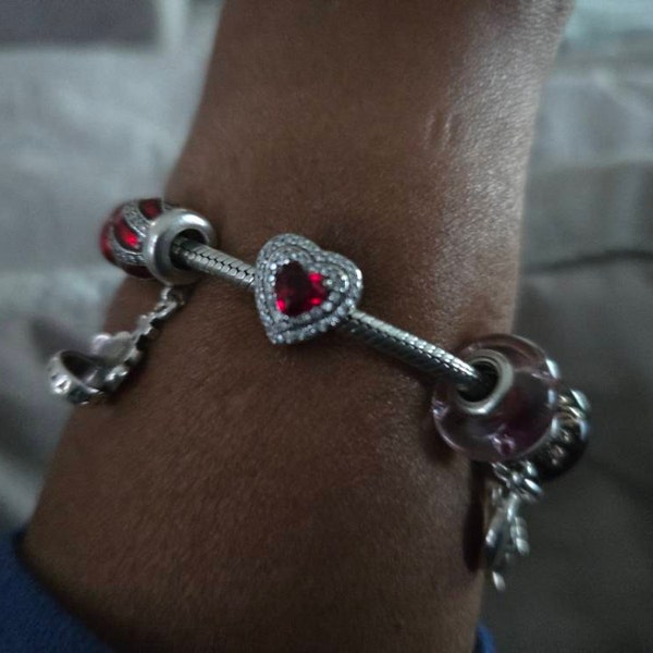 Authentic Pandora Bracelets, Pandora Silver OPEN BANGLE With Silicone ...