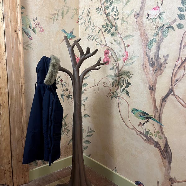 Wooden Hanging Clothes Rack Tree Branch Wall Art Unique Coat Rack Wood ...
