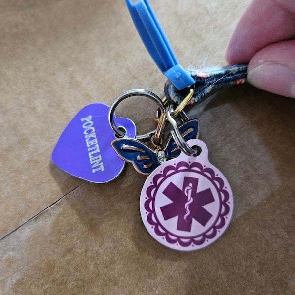 Medical ID Tag - Medical Alert Pink - Etsy