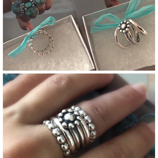 Sterling Silver Stacking Ring Set, Stack Ring Set, Stacker Rings ...