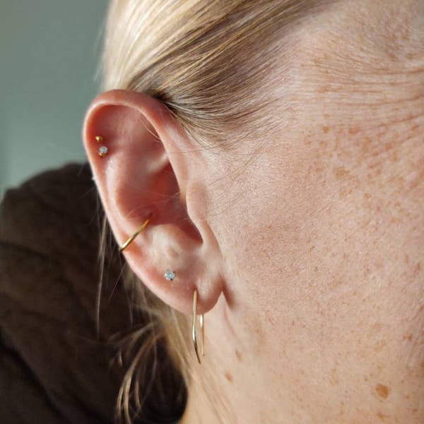 Tiny Diamond Flat Back Stud - Stud Earrings - Stainless Steel ...