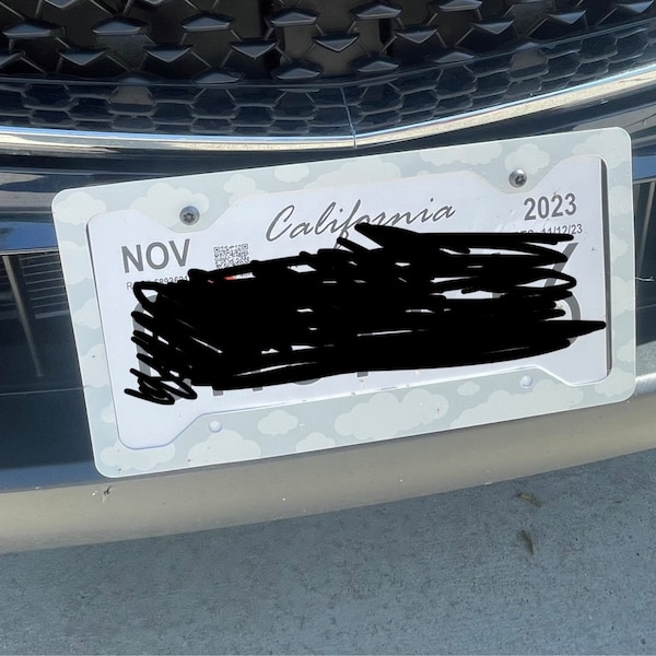 Cloud License Plate Frame, Blue License Plate Frame, Trendy License ...