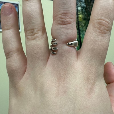 Anatomical Gripping Hand Skeleton Ring, Silver Finger Ring, Cool Wrap ...