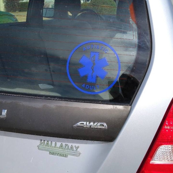 Custom Medical Alert Special Needs Permanent Outdoor Vinyl Car Decal ...