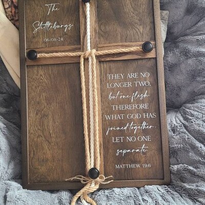 A Cord of Three Strands Unity Ceremony Braided Cross Sign With Custom ...