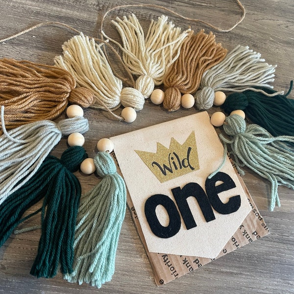 Wild ONE High Chair Yarn Tassel Banner, WILD One Garland, Smash Cake ...