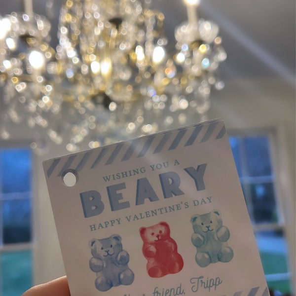 Printable Valentines Day Cards for Kids, Valentine Tags, Gummy Bear ...