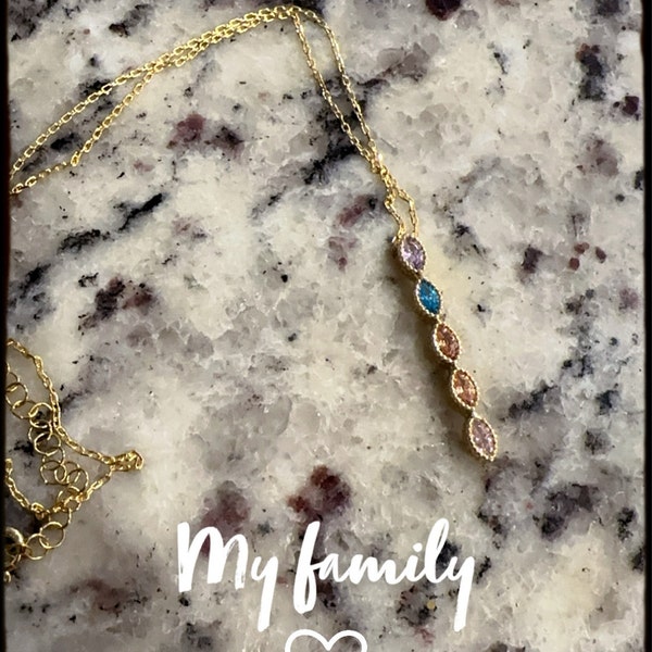 Multiple Birthstones Necklace, Custom Birthstone Necklace, Mom Jewelry ...