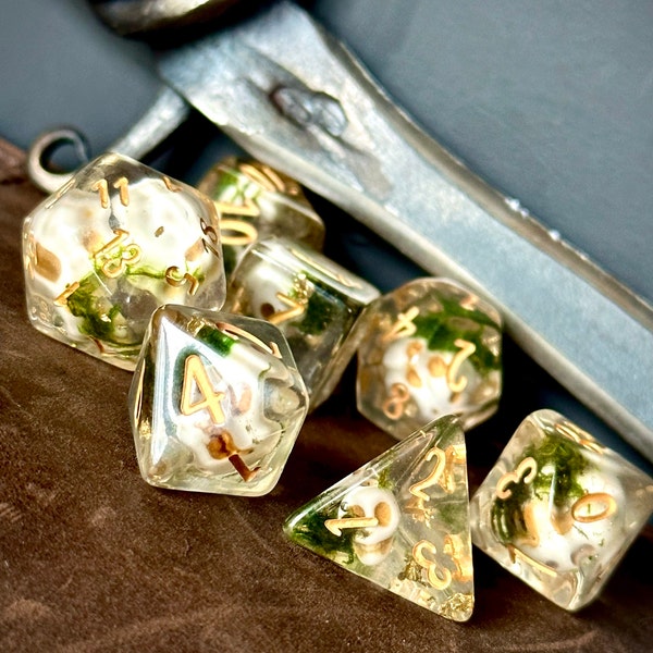 UNDEAD Bones Dnd Dice Set SKULL Polyhedral Dice Set 4 Dungeons and ...