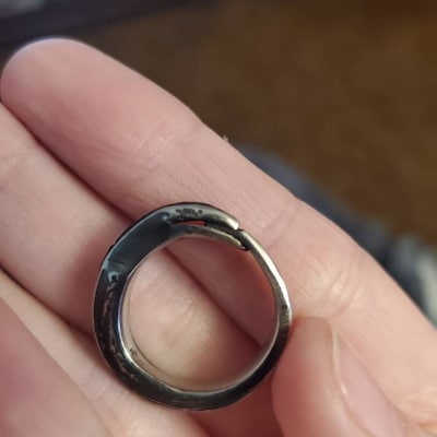 Black Iron Ring Band, Hand Forged Pagan Ring, Adjustable Men's or Women ...