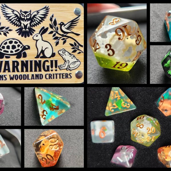 Mushroom Dice Vault and Multicolored Mushroom Dice Set, Dice Set ...