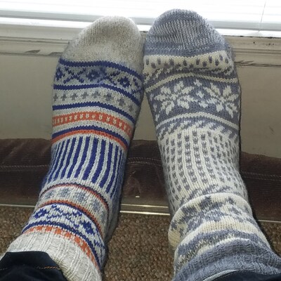 Classic Scandinavian Wool Socks With Patterns. Women and Men Wool Socks ...