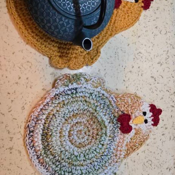 Easter Chicken Crochet Hot Pad-trivet-potholder-kitchen Decor - Etsy