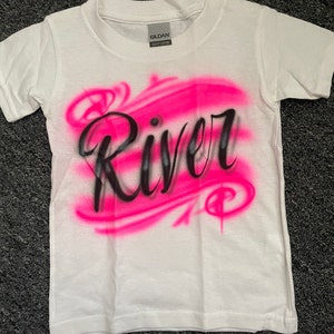 Airbrush T Shirt Script Name - Etsy