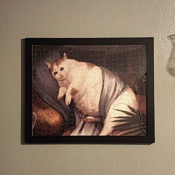 Fat Cat Crying Poster, Funny Chonk Painting Meme Wall Art, Ugly ...