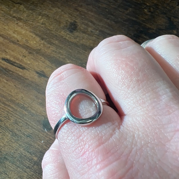 Karma Ring, Open Circle O Ring, Open Circle Ring Silver, 925 Sterling ...
