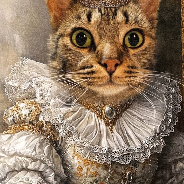 Custom Royal Cat Portrait, Renaissance Cat Painting, Pet Lovers Gift ...