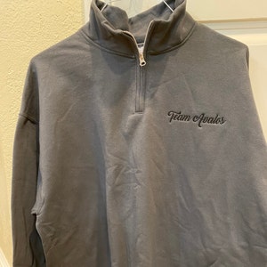 Custom Embroidered Quarter Zip Sweatshirt, Custom Embroidery Text Logo ...