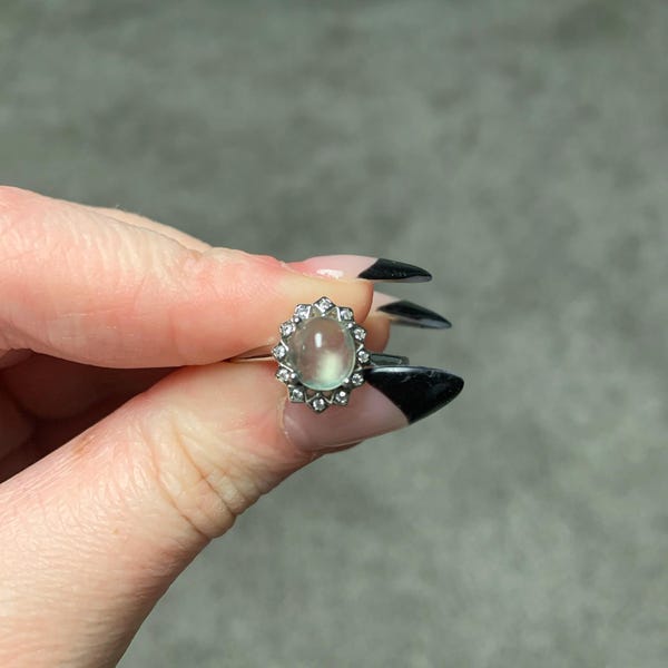 Natural Prehnite Ring, Healing Crystal Rings, Anxiety Relief ...