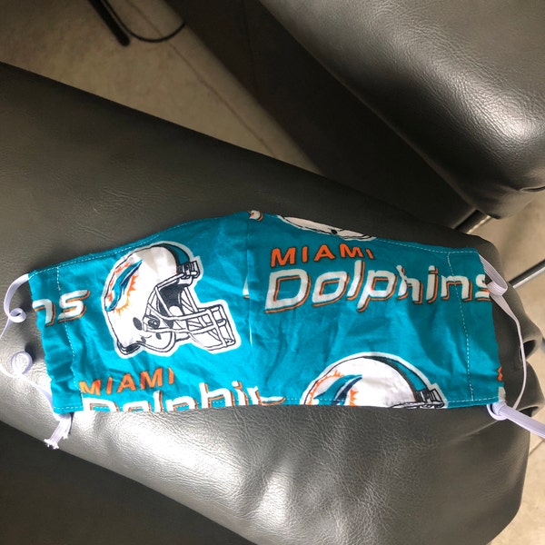 Miami Dolphins Sports Face Mask. Washable, Double Layer W/thin Filter ...
