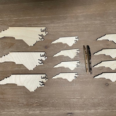 Unfinished Wooden North Carolina Shape State Craft From 1 up to 46 DIY ...