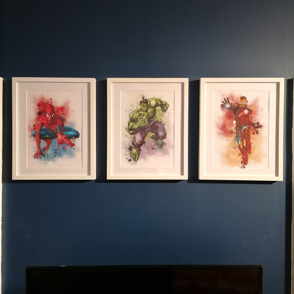 Superhero Splash Artwork Prints: Comic Book Wall Art - Etsy