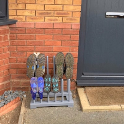 Wellington Boot Stand Wooden Wellie Rack Welly Storage 6 Pairs ...