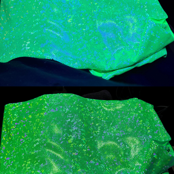 Shattered Glass Hologram Spandex Lime Green Fabric ...dance...cheer ...