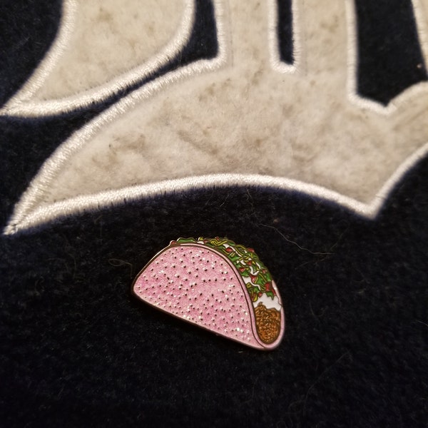 Pink Taco - Enamel Pin - V3 Glitter - Etsy