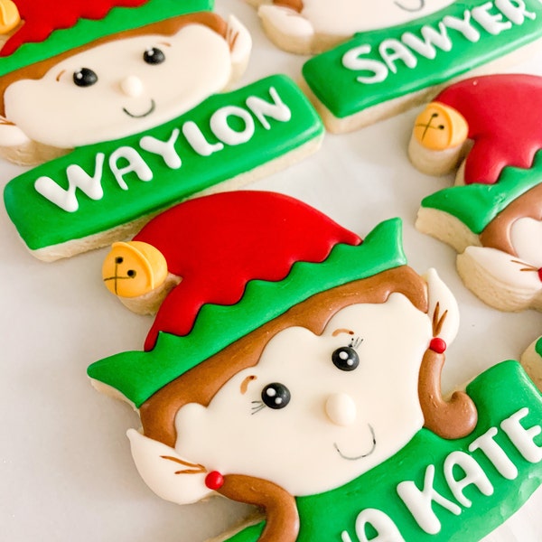 Elf With Sign or Plaque Cookie Cutter and Fondant Cutter and Clay ...