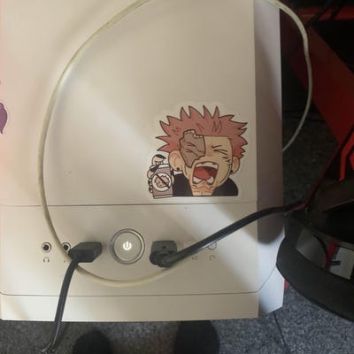 Shouting Sorcerer Chibi, Funny Anime, Glossy Vinyl Sticker for Laptop ...