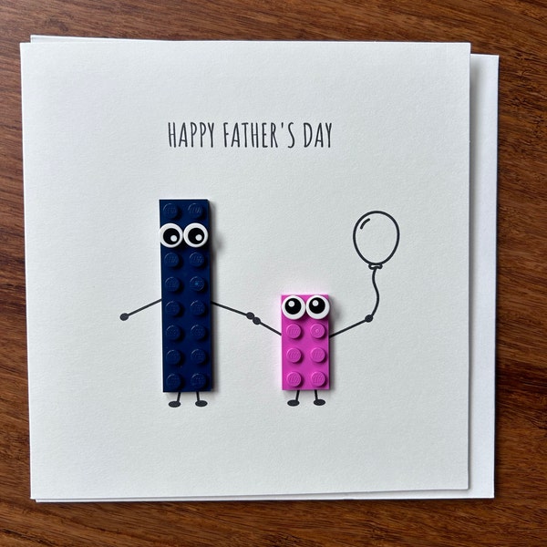 Father's Day Card Featuring Genuine LEGO Pieces, LEGO Card, Fathers Day ...