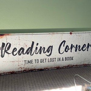 Reading Corner Sign, Kid Room Decor, Library Decor, Book Lover Sign ...