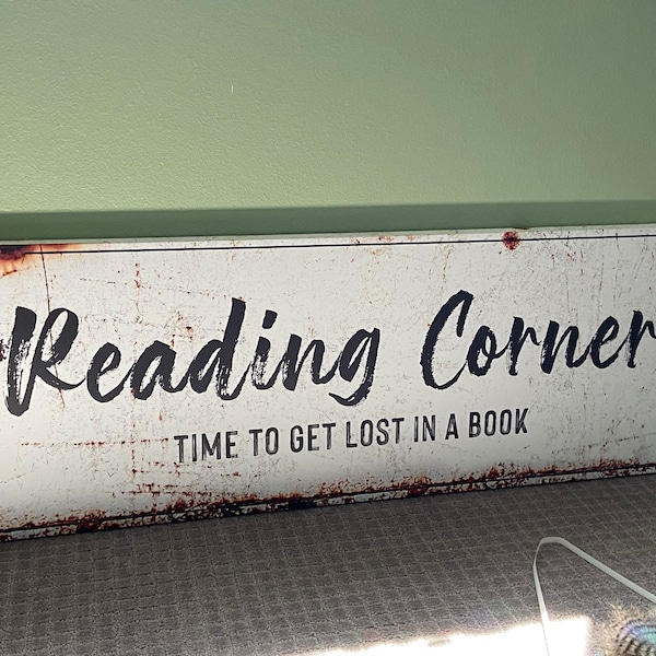 Reading Corner Sign, Kid Room Decor, Library Decor, Book Lover Sign ...