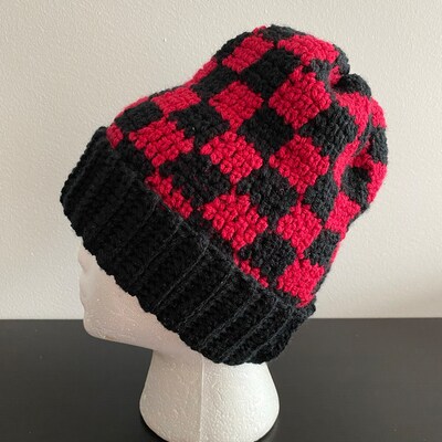 CROCHET PATTERN Buffalo Plaid Family Hat Set - Etsy