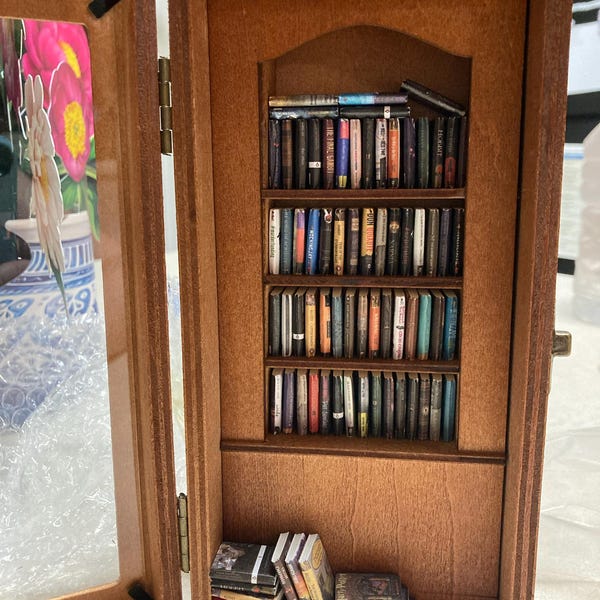 Personalised Edition Anxiety Bookcase, Book Lover Gift, Miniature ...