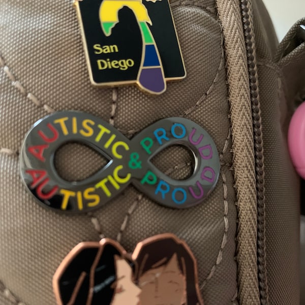 Autistic and Proud Autism Pride Spectrum Infinity Symbol Enamel Pin ...