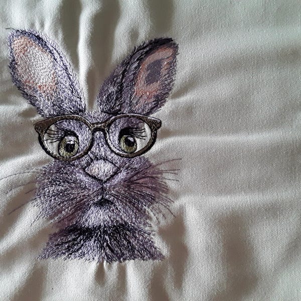 Bunny Machine Embroidery Easter Bunny With Glasses Pattern, 6 Sizes ...