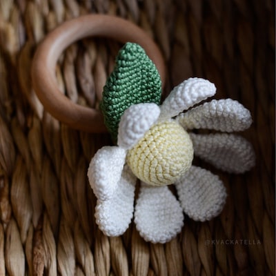 Flower Crochet Rattle Baby Toy Pattern PDF - Etsy