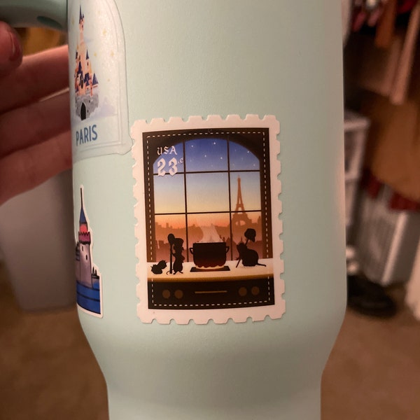 Remy & Emile Postage Stamp Sticker/ Ratatouille Little Chef Paris ...