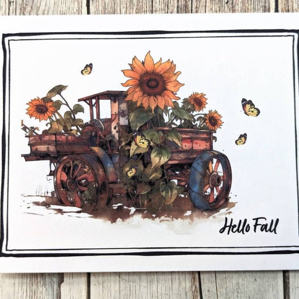 Vintage Farm Truck With Watercolor Sunflowers Clipart Bundle - 20 Pngs ...