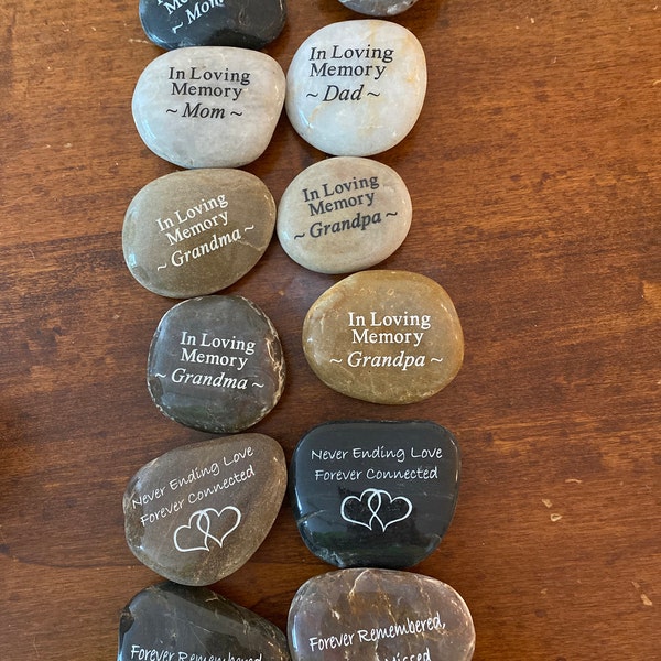 Engraved River Rocks - in Memoriam and Grief Stones - Etsy