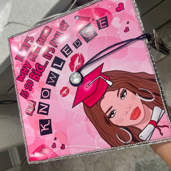 It's Full of Knowledge Printed Graduation Cap Topper, Black Queen Grad ...