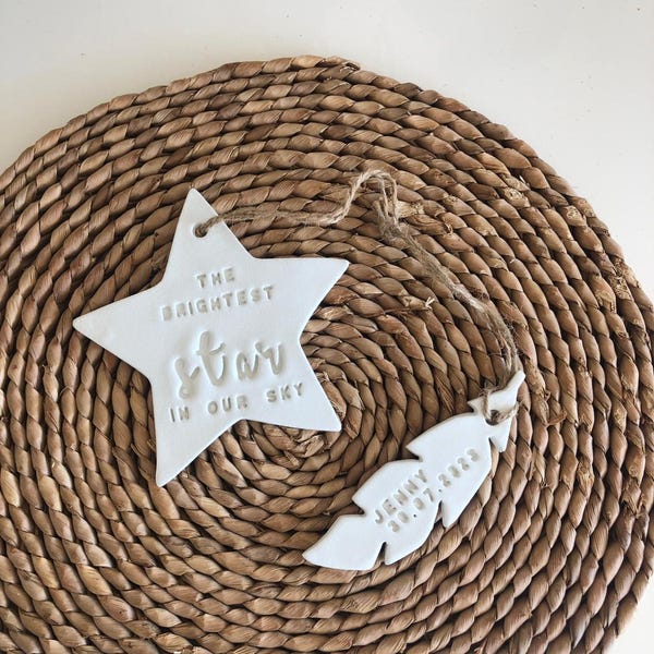 Small Star. Hanging Bunting. Clay Wall Decor, Christmas Decor ...