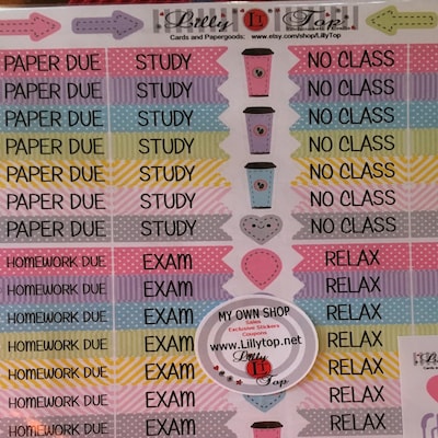 95 College Stickers, School Stickers, Stripes and Dots, Flags, Choose ...