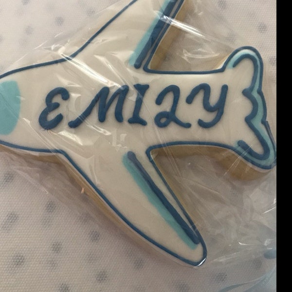 24 Airplane Customized Logo Sugar Cookies, Airlines Name Company Party ...