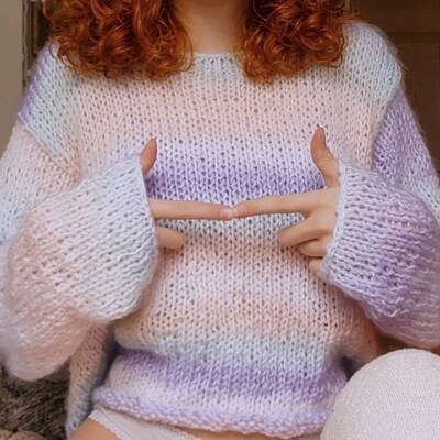 KNITTING PATTERN: BASIC Open Knit Sweater - Etsy