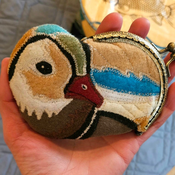 Mandarin Duck Purse, Mandarin Duck Coin Purse, Felt Duck Metal Frame ...