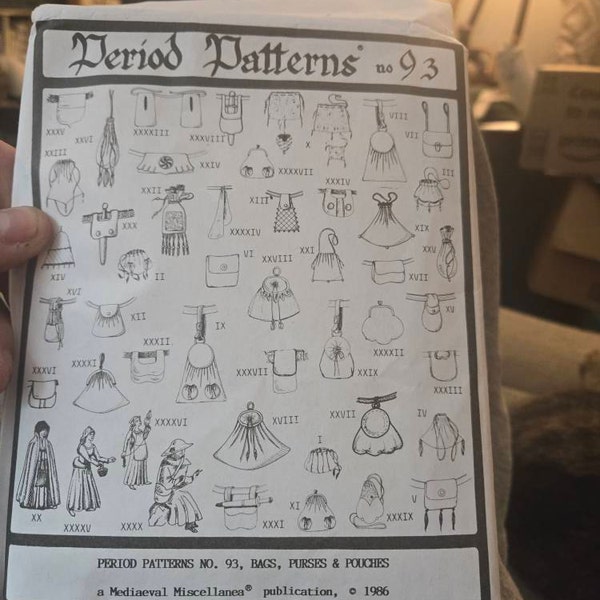 Medieval - Renaissance Bags, Purses & Pouches - Period Patterns Sewing ...